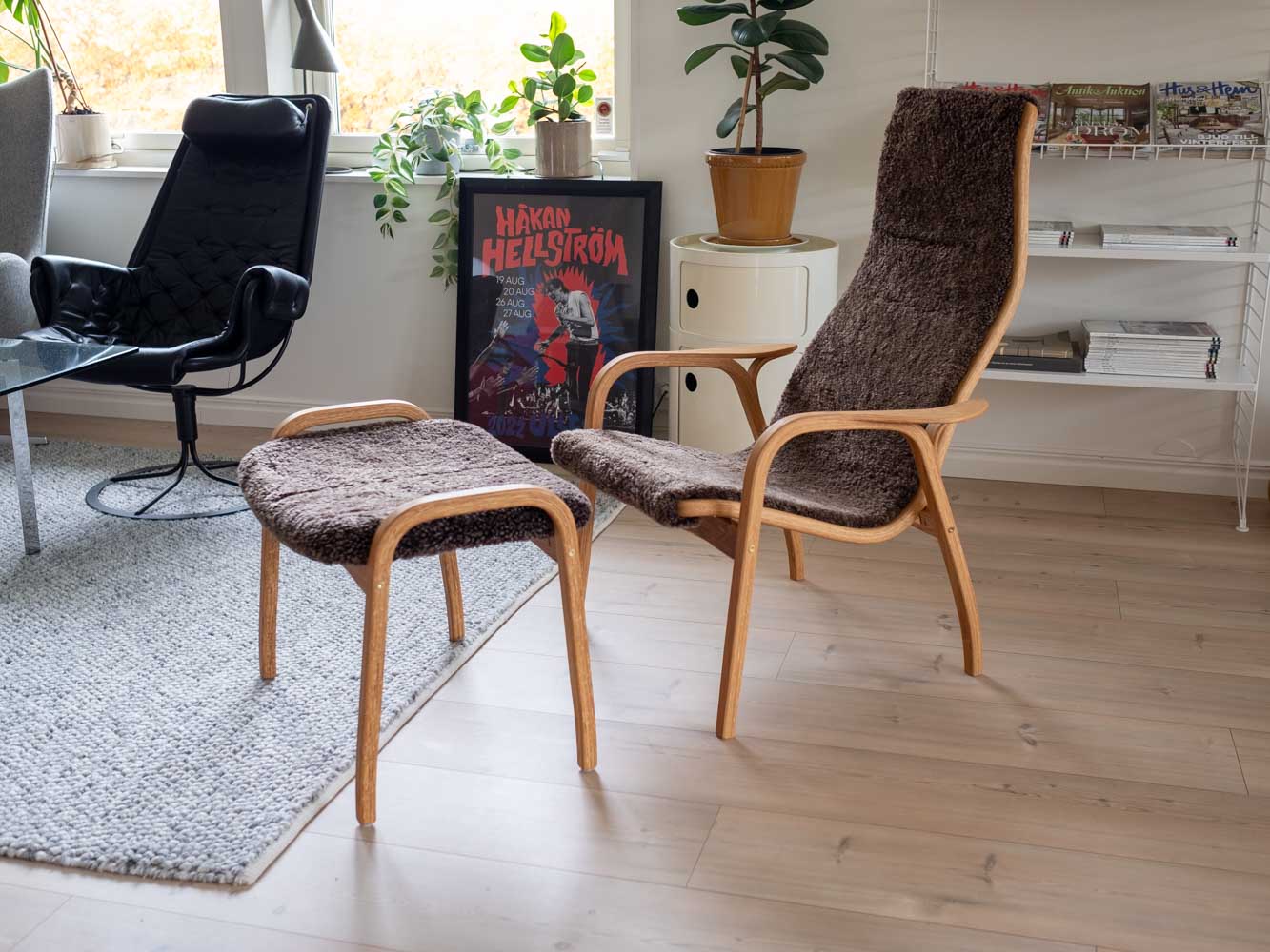 Lamino med fotpall oljad ek Espresso — Reprobruket